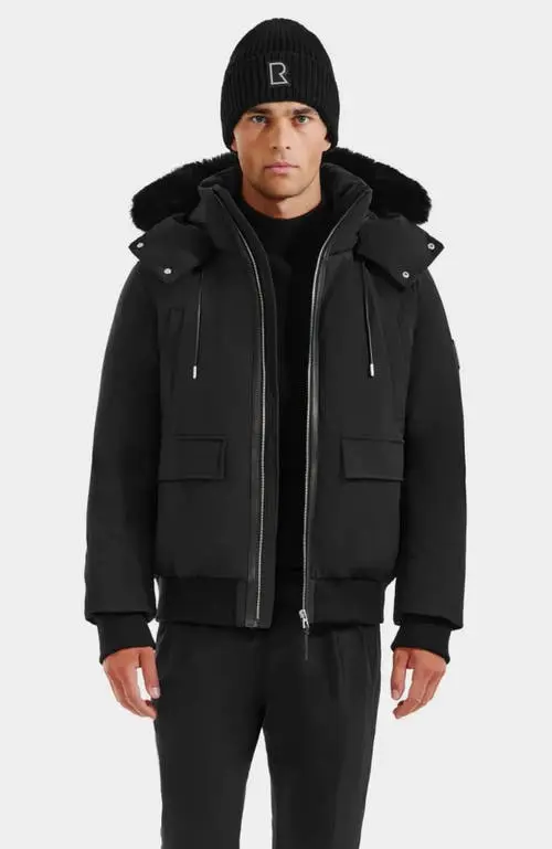 Rudsak Jerome Down Bomber With Removable Faux Fur - Black