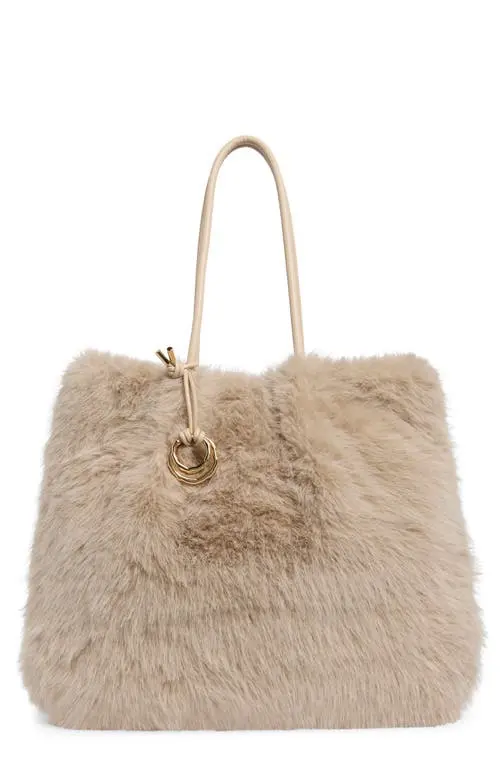 Dolce Vita Noor Faux Fur Tote - Ivory