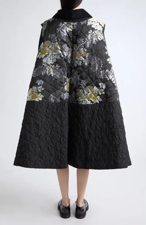 Erdem X Barbour Embroidered Jacquard Gilet Coat - Black