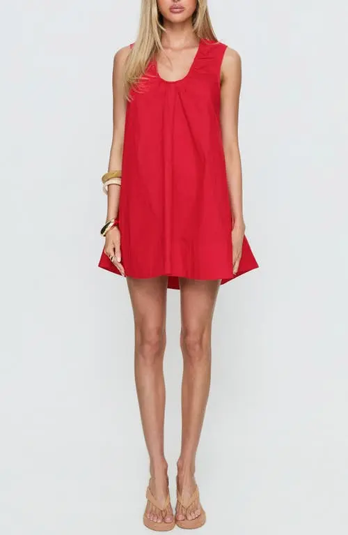 Princess Polly Eberta Ruched Babydoll Minidress - Red