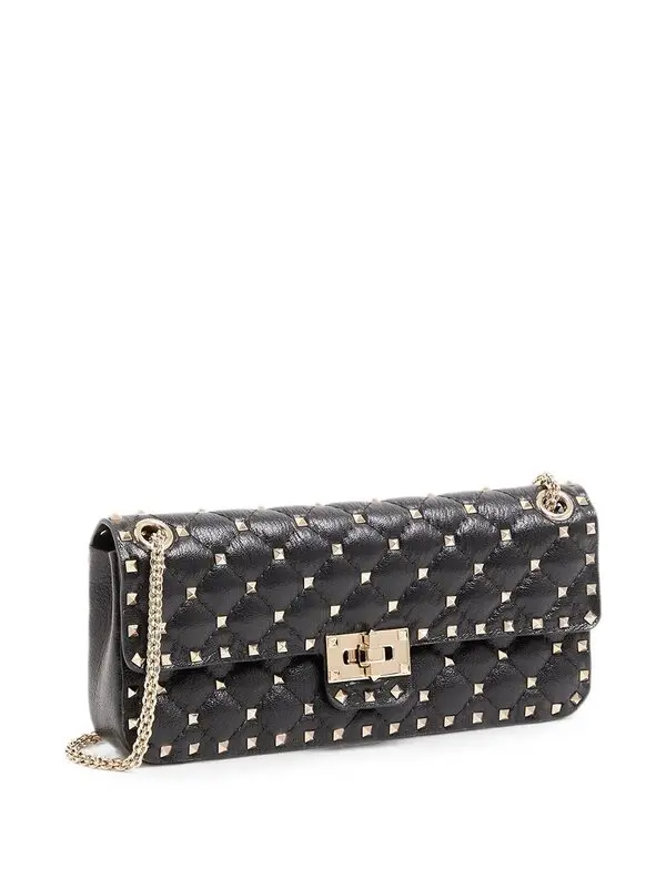Valentino Garavani Medium Rockstud Spike Goatskin Shoulder Bag - Black