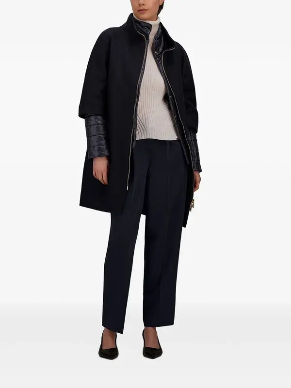 Herno Coat In Ecowool And Ultralight Nylon - Blue