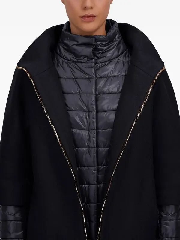 Herno Coat In Ecowool And Ultralight Nylon - Blue