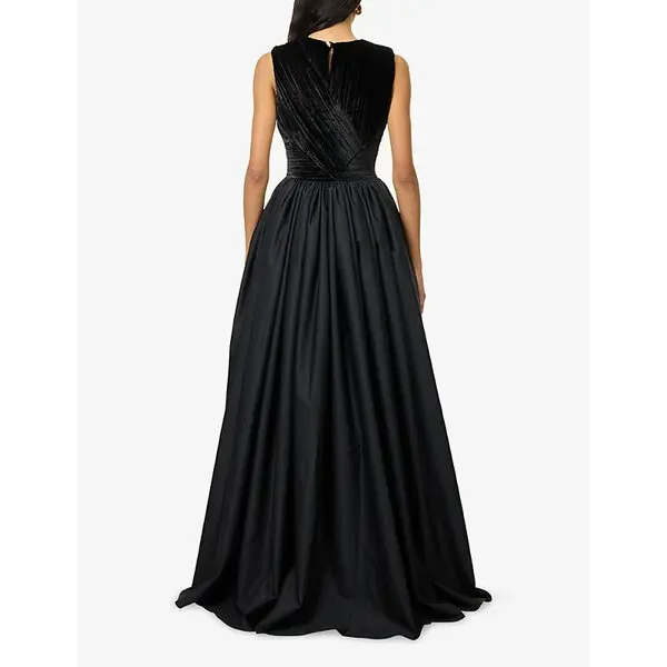 ABADIA Pleated Voluminous Woven Maxi Dress