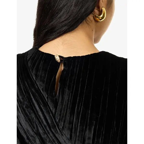 ABADIA Pleated Voluminous Woven Maxi Dress
