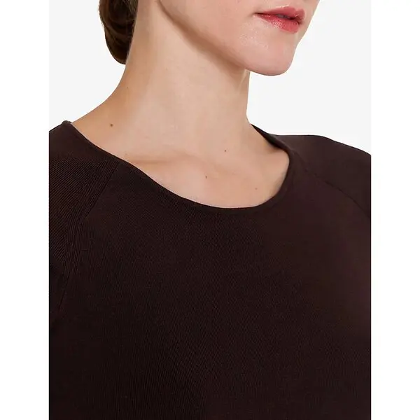 JOSEPH Nali Scoop-neck Long-sleeve Silk-blend Top