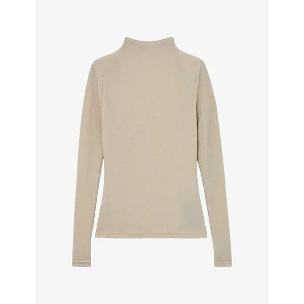 REISS Serena High-neck Mesh Top - Silver