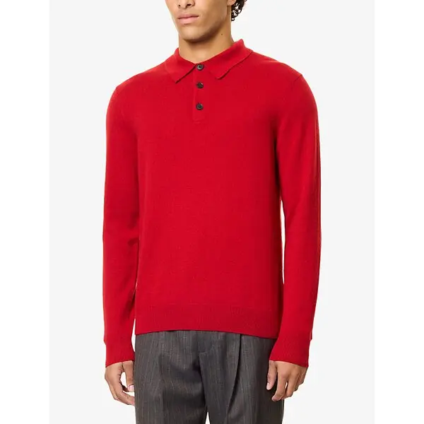 Sunspel Knitted Cashmere Polo Jumper