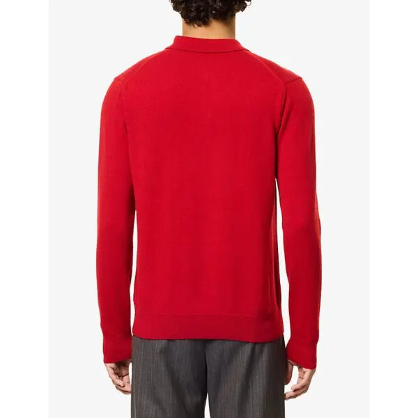 Sunspel Knitted Cashmere Polo Jumper