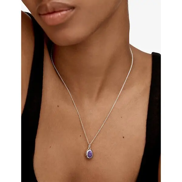 Monica Vinader February Birthstone Sterling And Amethyst Locket