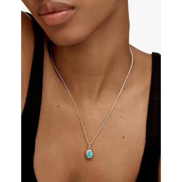 Monica Vinader December Birthstone Sterling And Turquoise Locket