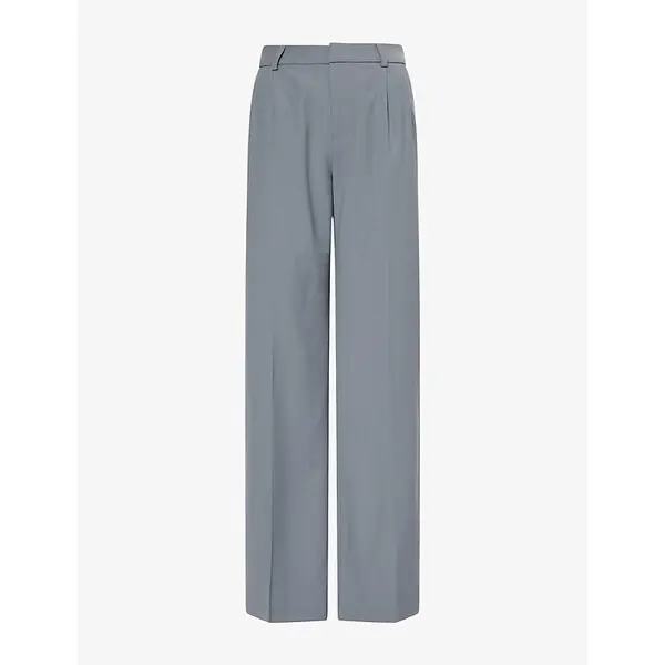 Huishan Zhang Lucian Wide-leg Wool Trousers - Grey
