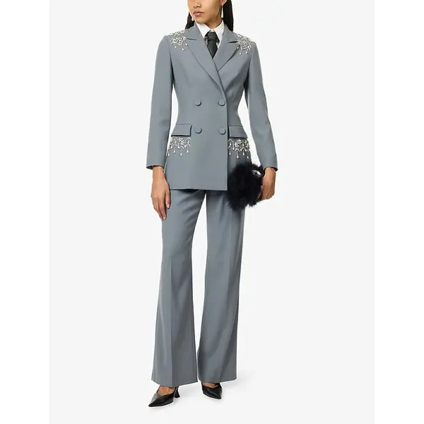 Huishan Zhang Lucian Wide-leg Wool Trousers