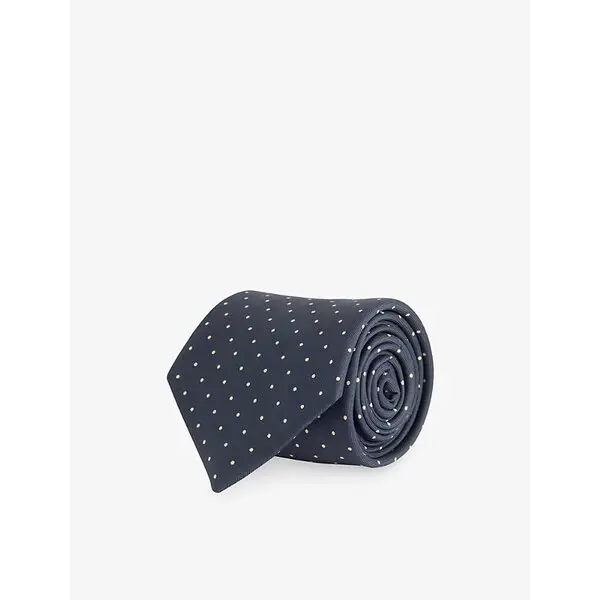 Dunhill Polka Dot Screen-printed Silk Tie
