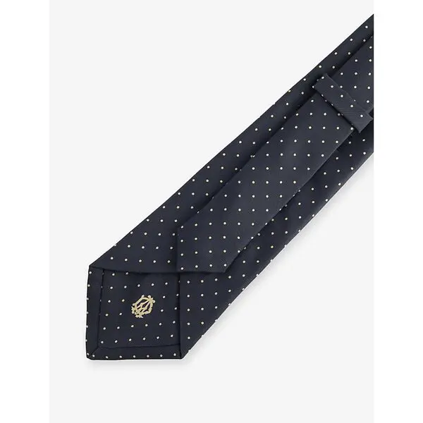 Dunhill Polka Dot Screen-printed Silk Tie