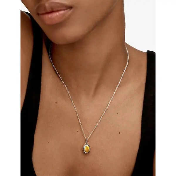 Monica Vinader November Birthstone Sterling And Citrine Locket