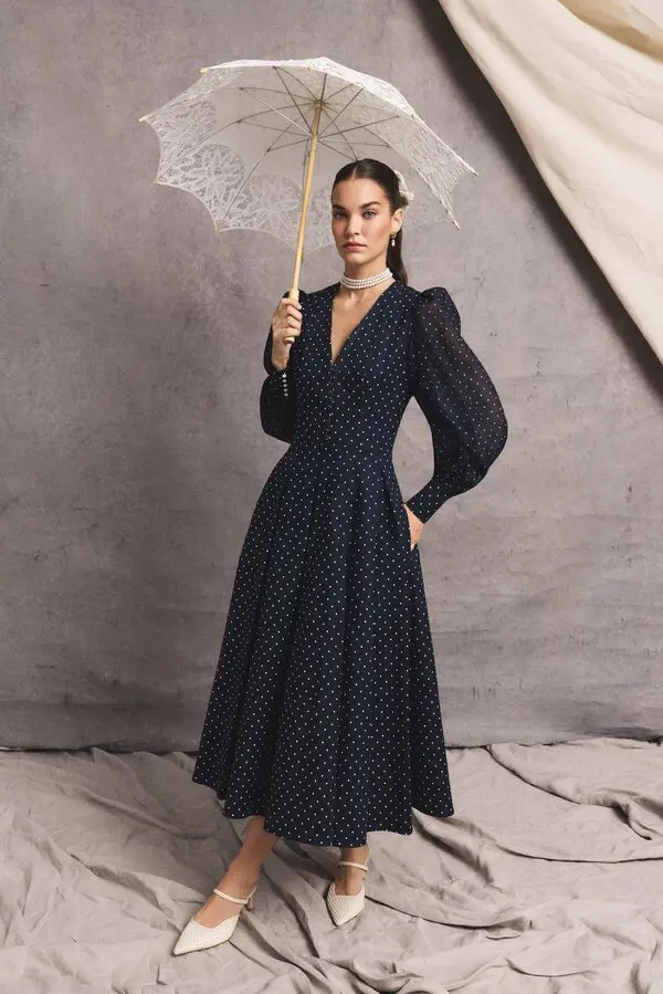 Holland Cooper Lucie Dress Deep Polka Dot 's