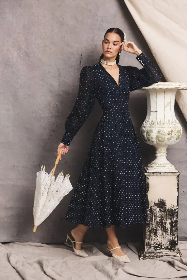 Holland Cooper Lucie Dress Deep Polka Dot 's