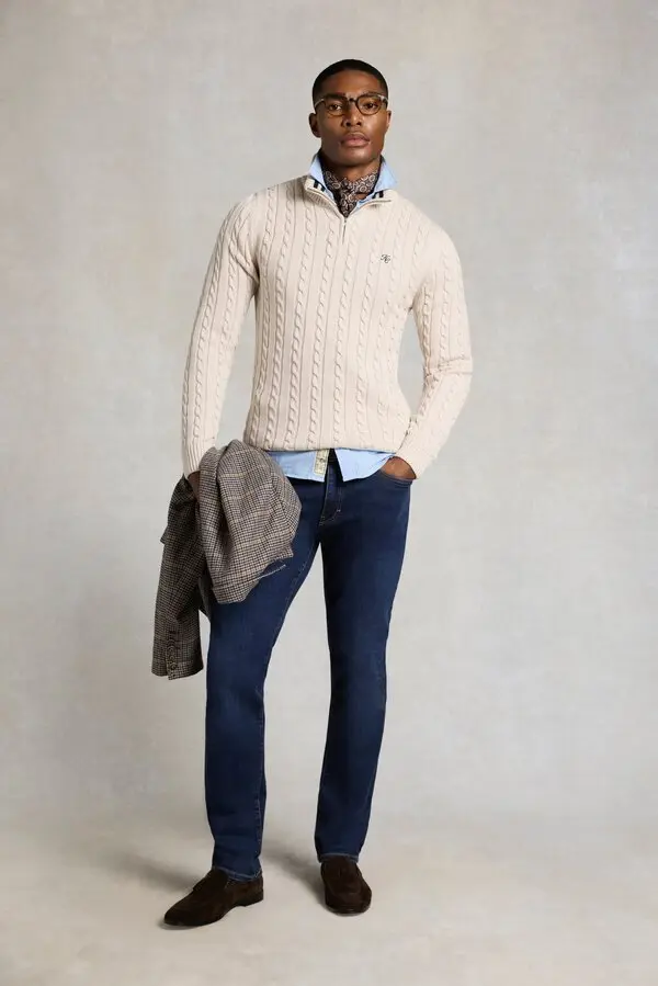Holland Cooper Cable Quarter Zip Knit