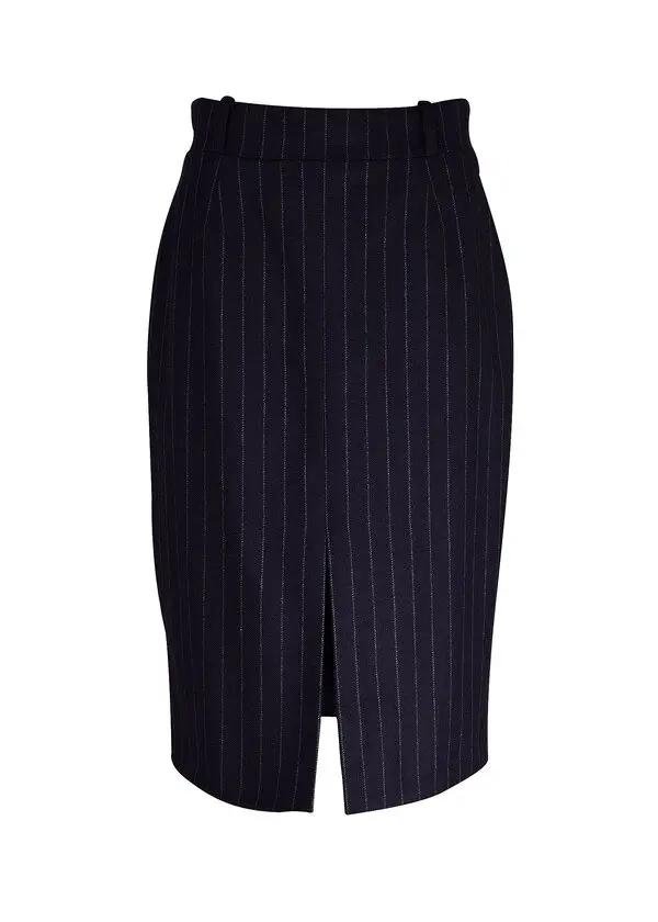 Holland Cooper Mayfair Pencil Skirt Chalk Pinstripe 's