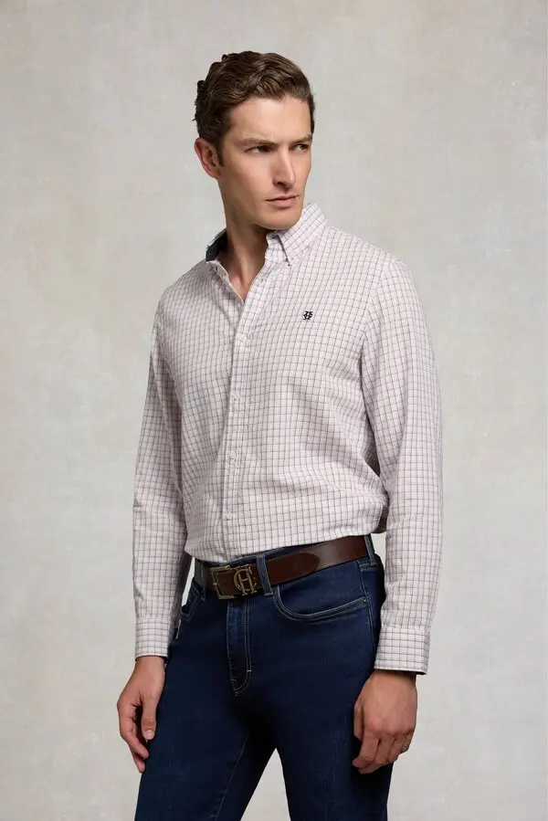 Holland Cooper S Classic Fit Button Down Shirt Window Check 's