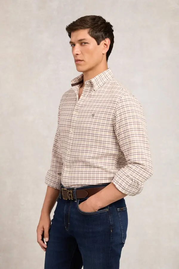 Holland Cooper S Classic Fit Brushed Cotton Shirt Cheltenham Check 's