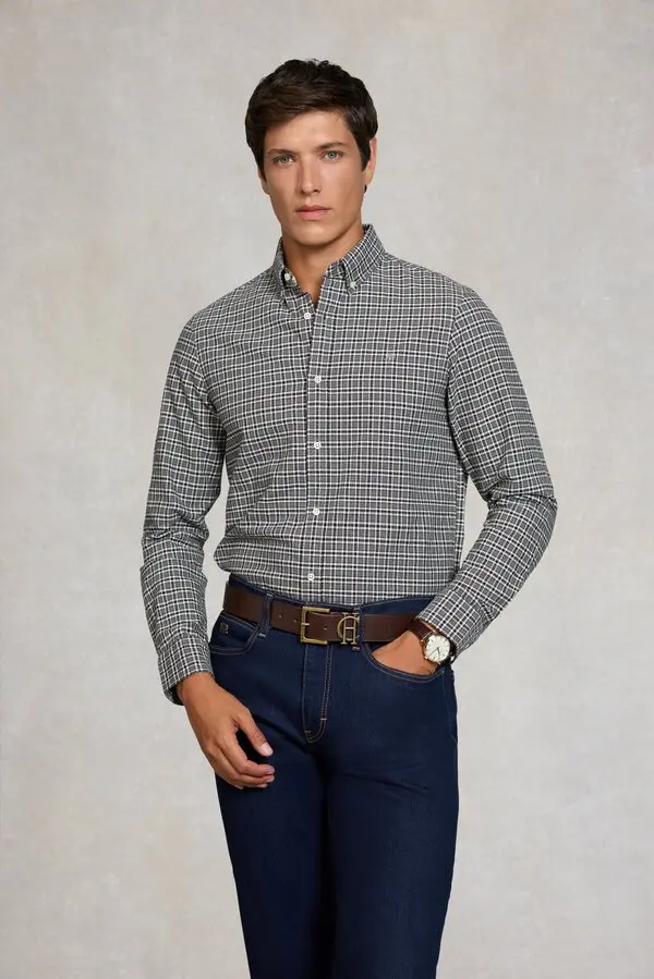 Holland Cooper S Classic Fit Button Down Shirt Copthorne 's - Grey