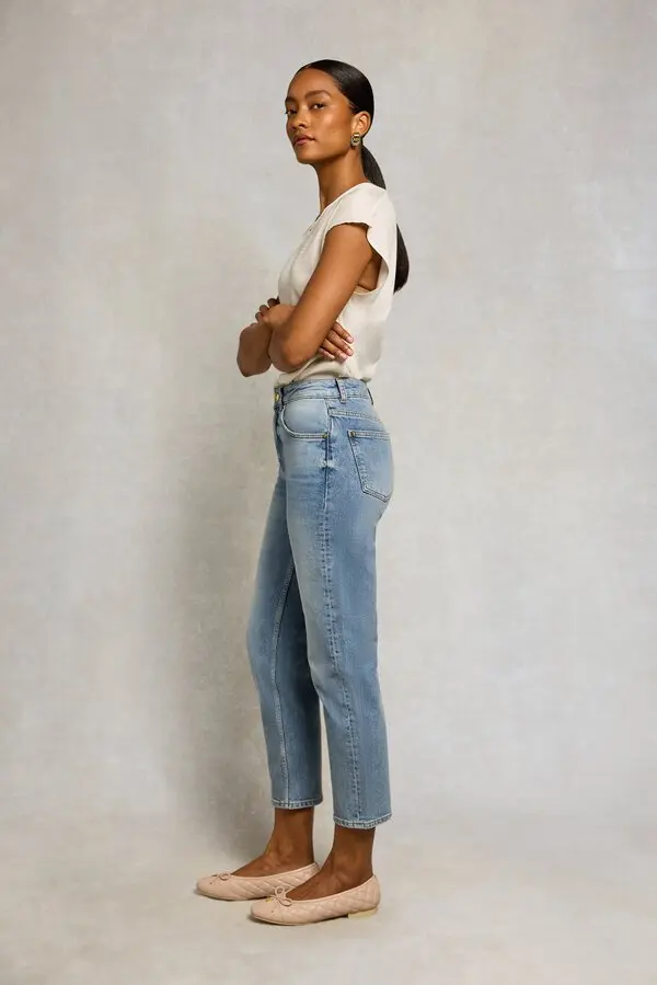 Holland Cooper Mid Rise Straight Cropped Jean Vintage 's
