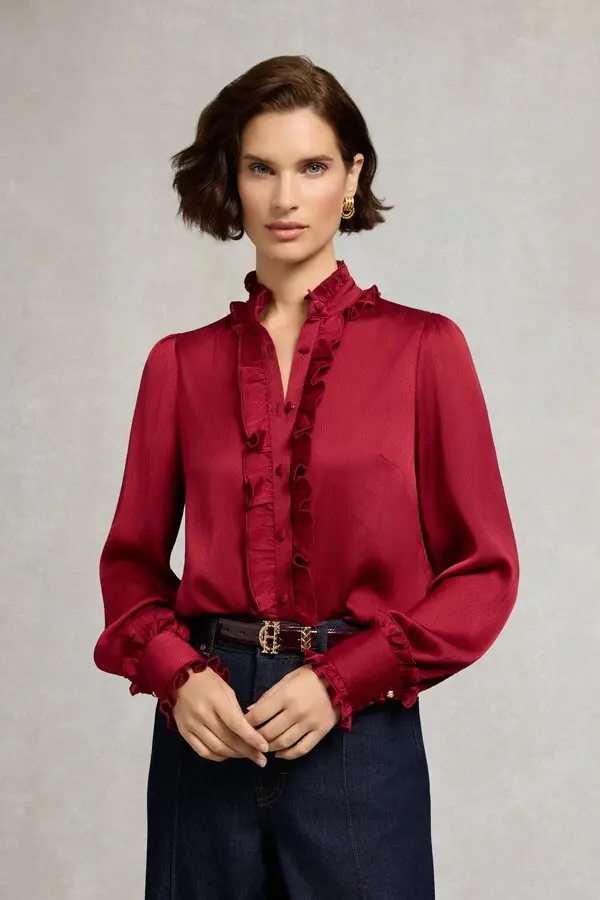 Holland Cooper Ria Ruffle Shirt Deep 's