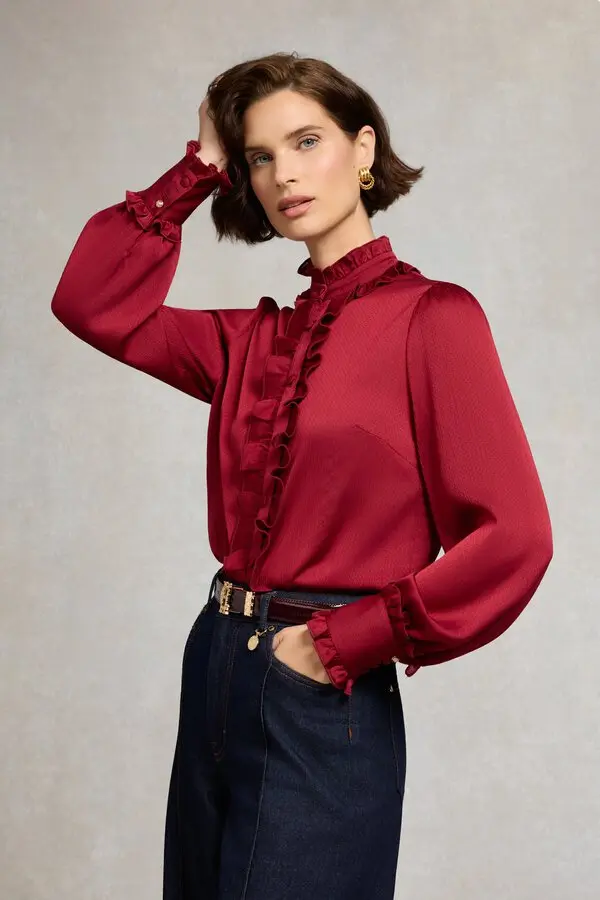 Holland Cooper Ria Ruffle Shirt Deep 's
