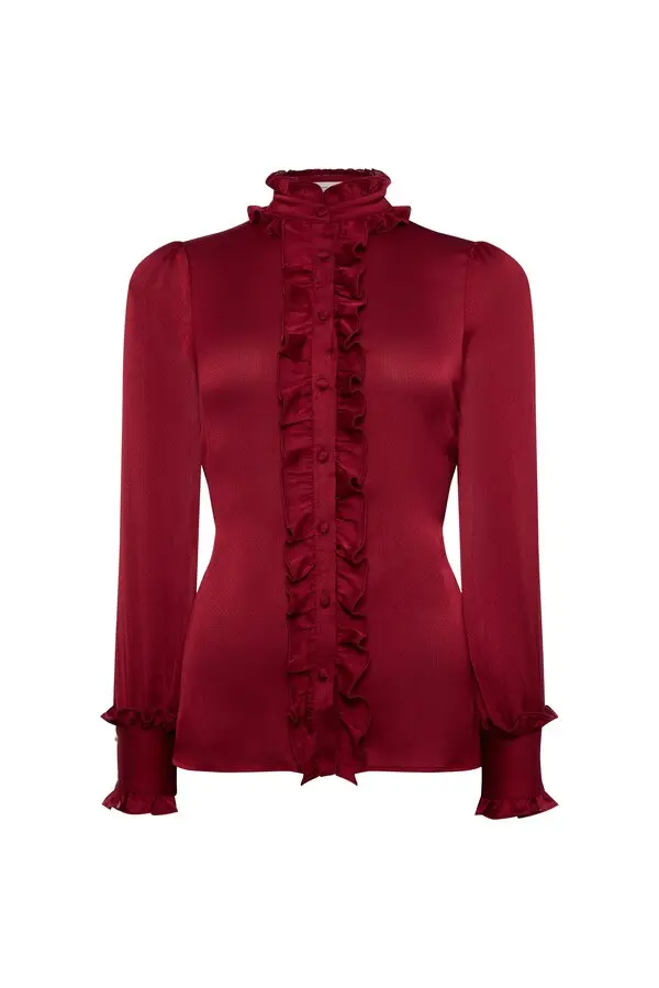 Holland Cooper Ria Ruffle Shirt Deep 's