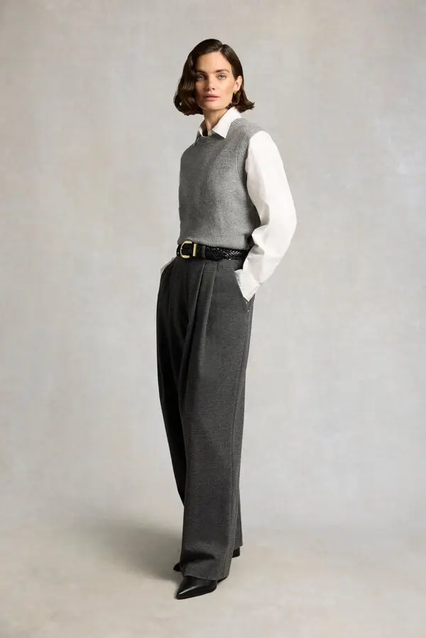 Holland Cooper Richmond Wide Leg Trouser Marl 's