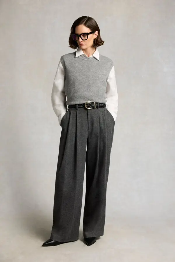 Holland Cooper Richmond Wide Leg Trouser Marl 's