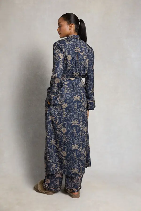 Holland Cooper Satin Robe Twilight