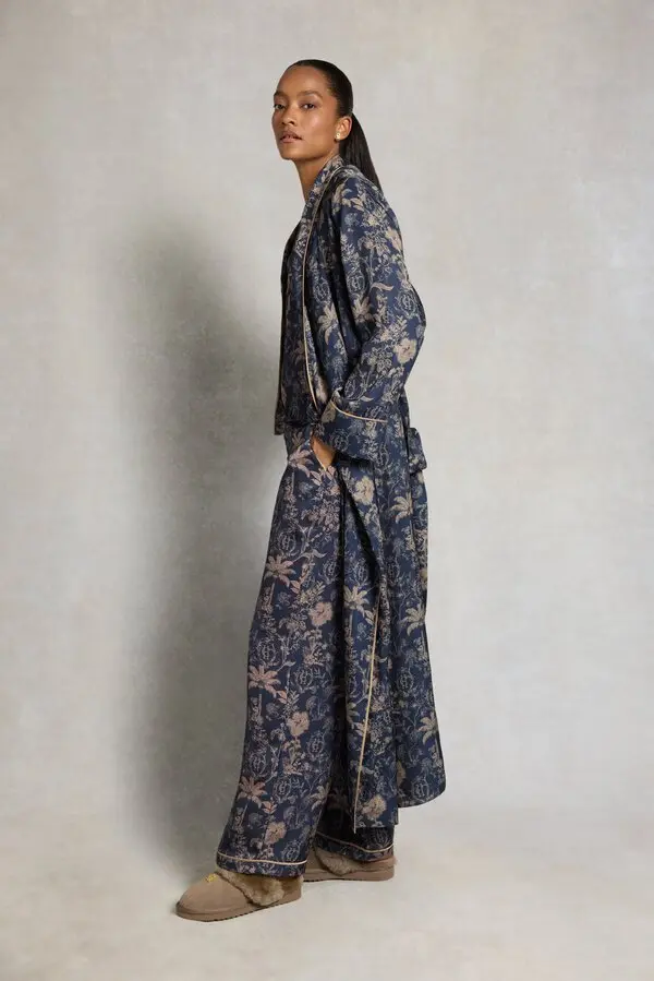 Holland Cooper Satin Robe Twilight