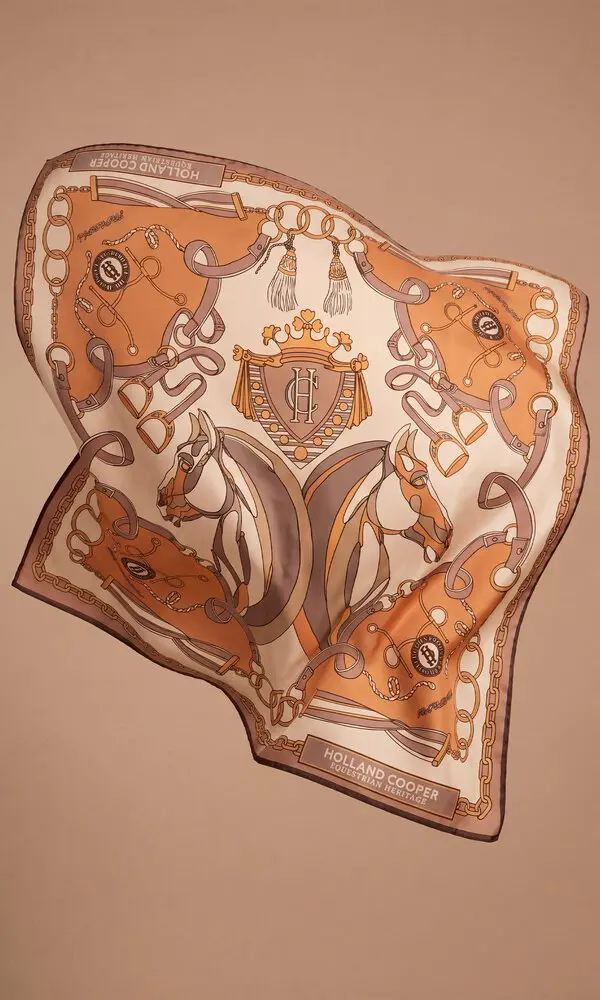Holland Cooper Silk Scarf Saddle