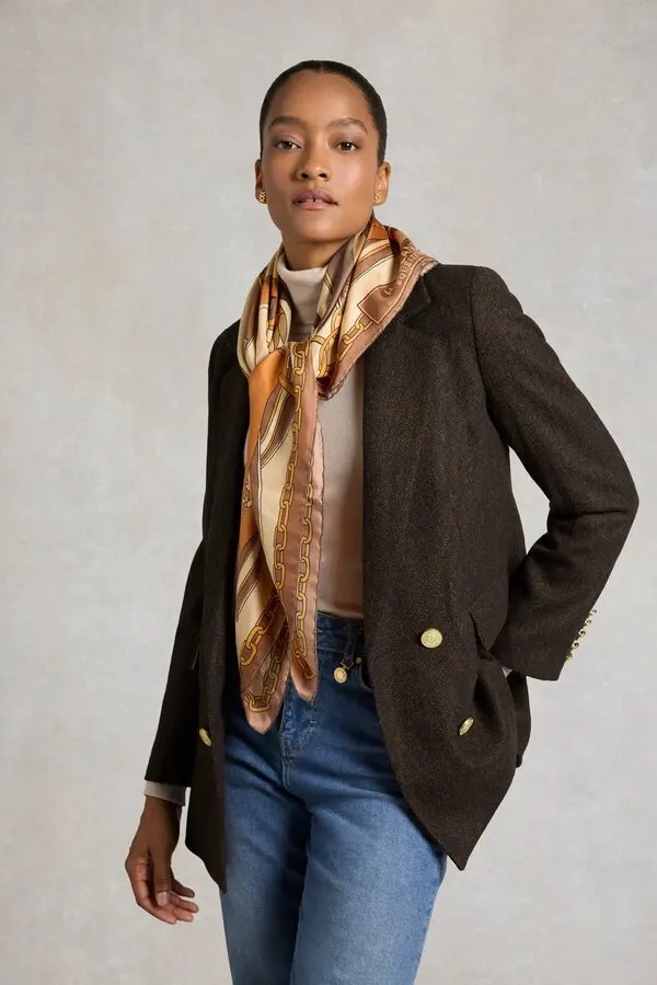 Holland Cooper Silk Scarf Saddle