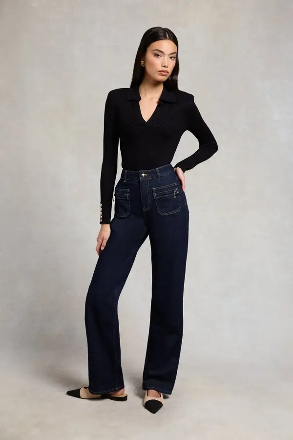 Holland Cooper V-neck Rib Top 's