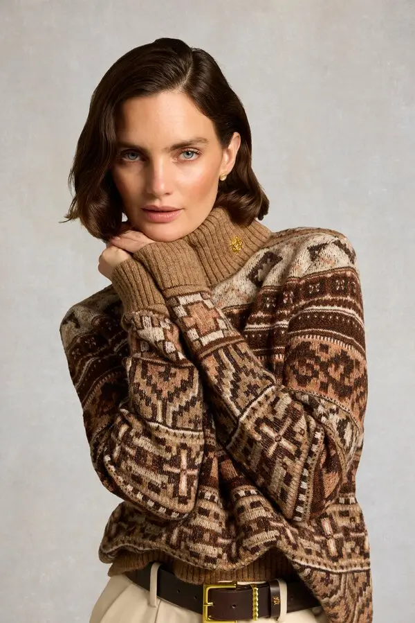 Holland Cooper Vostock Roll Neck Knit Fairisle 's