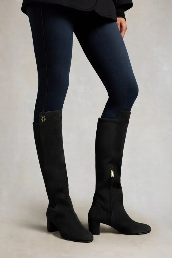 Holland Cooper Albany Mid Heel Boot Suede 's