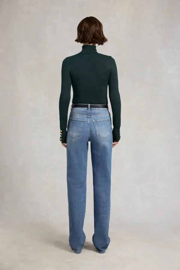 Holland Cooper Buttoned Knit Roll Neck Deep 's