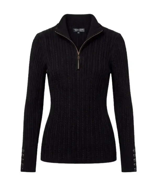 Holland Cooper Cavendish Quarter Zip Knit - Black
