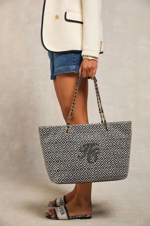 Holland Cooper Amalfi Straw Tote Geo