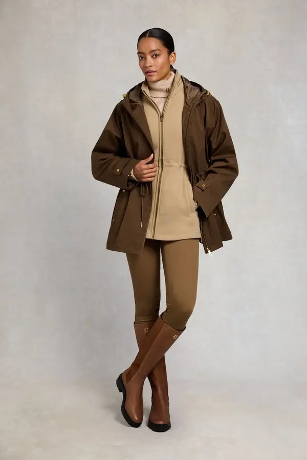 Holland Cooper Country Longline Fleece Gilet - Sand