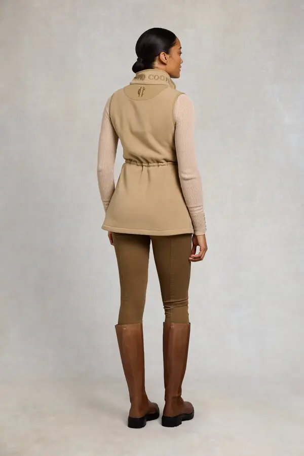 Holland Cooper Country Longline Fleece Gilet - Sand