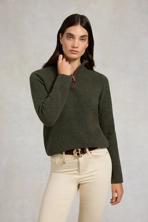 Holland Cooper Country Quarter Zip Knit Marl 's
