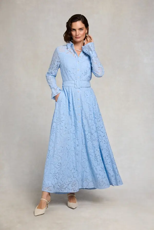 Holland Cooper Annabel Lace Dress Pale 's