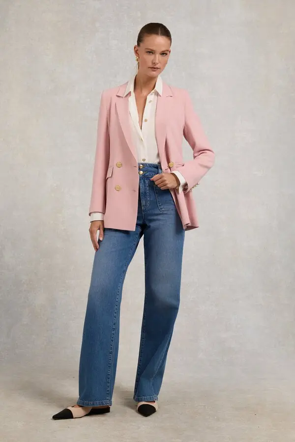 Holland Cooper Double Breasted Blazer Linen 's