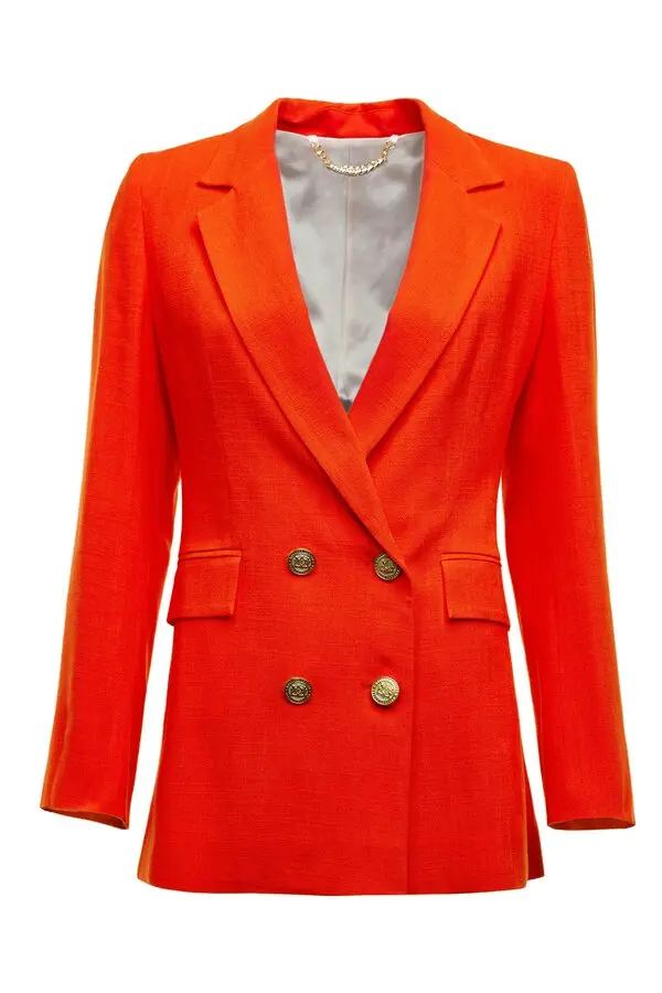 Holland Cooper Double Breasted Blazer Linen 's