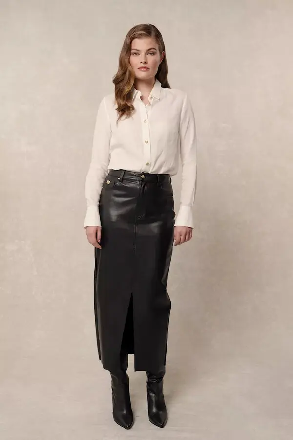 Holland Cooper Faux Leather Maxi Skirt 's